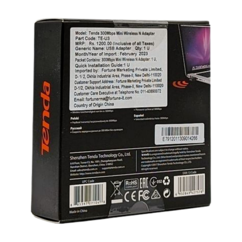 Tenda U3 USB Adapter - Cyber City