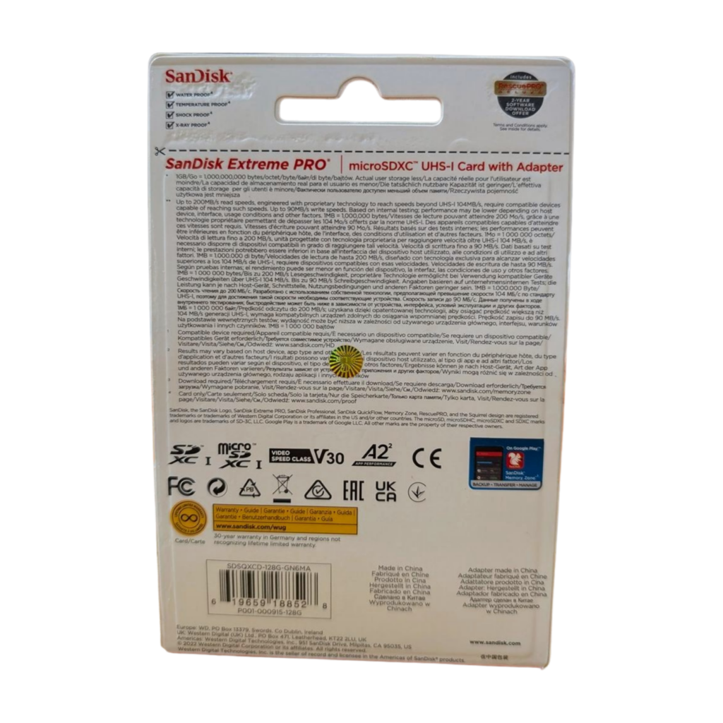 Sandisk Extreme Pro Micro SD CARD 128GB - Cyber City